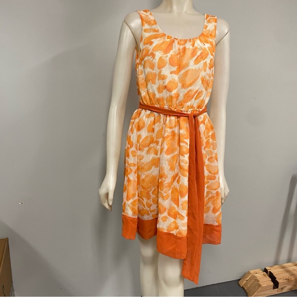Elle | Dresses | Elle Orange Belted Sundress Dress | Poshmark